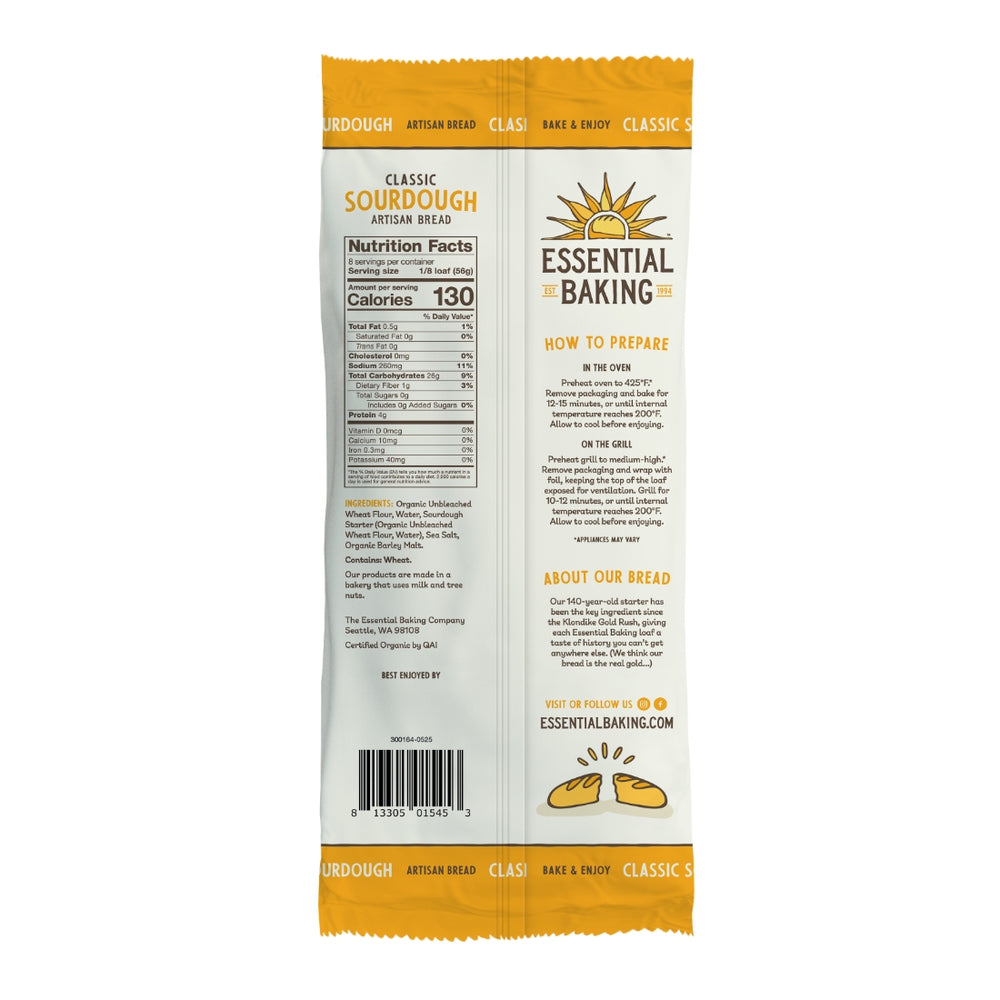 Organic Sourdough Bread - Artisan Classic Bake Loaf – The Essential ...